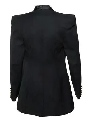 Balmain Satin-trim Open-front Blazer - Black