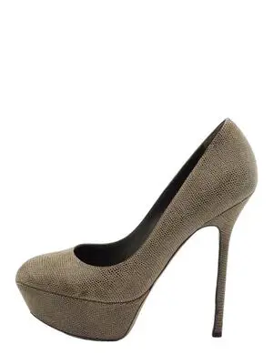 SERGIO ROSSI Metallic Embossed Platform Stiletto Pumps - Neutrals