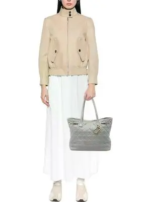 Dior Large Coated Canvas Cannage Panarea Tote Bag - Grey