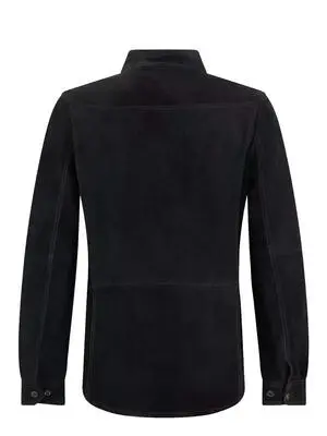 MOORER Suede Panelled Jacket - Blue