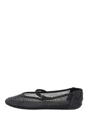 LE SILLA Mary Jane Crystal-embellished Ballet Flats - Black