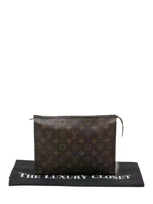 LOUIS VUITTON Monogram Canvas Toiletry Clutch Bag - Brown