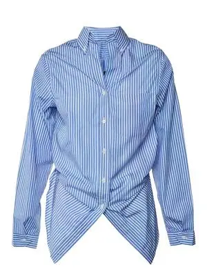 PRADA Prada Blue Cotton Comic Print Button-Down Shirt