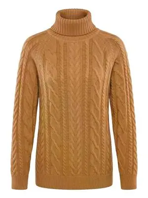 MOORER Cable-knit Roll-neck Sweater - Neutrals