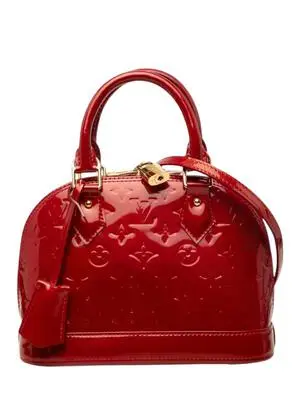 LOUIS VUITTON Monogram Vernis Alma Bb Satchel - Red
