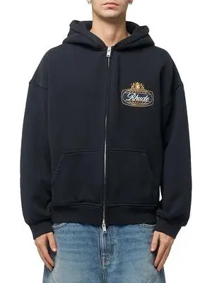R H U D E Safari Logo Graphic Zip Hoodie - Black