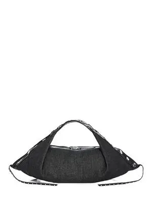 3.1 Phillip Lim Luna Mini Studded Denim Hobo Bag - Black