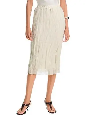 RÓHE Textured Cotton Blend Midi Skirt - Cream