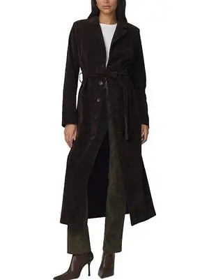 Joe's Jeans Faux Suede Long Coat - Dark Chocolate