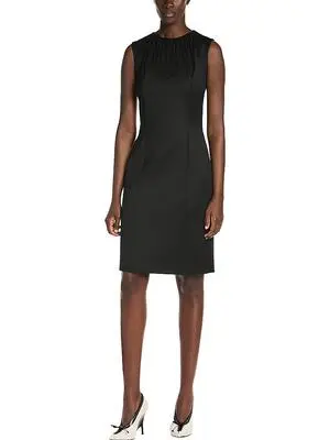 Alexander McQueen Sleeveless Wool Sheath Dress - Black