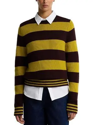 Barbour Woodhouse Wool Blend Striped Sweater - Fig Multi