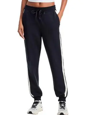 Aqua Athletic Varsity Drawstring Waist Joggers Exclusive - Black/white