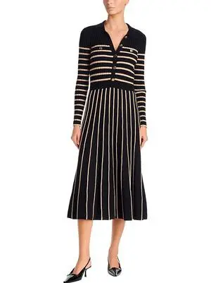 Elie Tahari Elodie" Ribbed Knit Sweater Dress - Noir/vicun