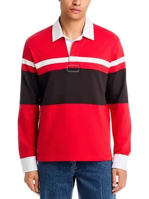 Rag & Bone Classic Cotton Stripe Rugby Shirt - Red Multi