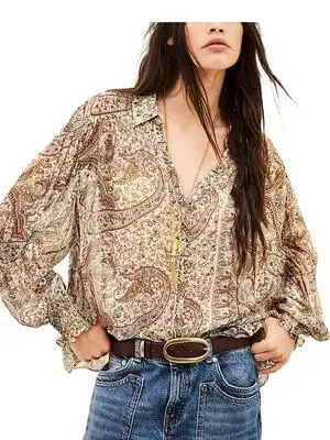 Ba&sh Cleo Printed Shirt - Blue
