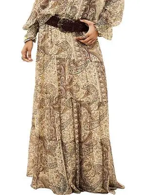 Ba&sh Cali Printed Maxi Skirt - Blue