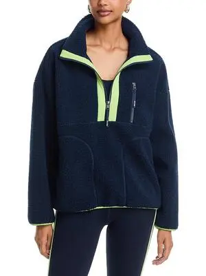 Splits59 Reese Sherpa Half Zip Pullover - Indi/limeade