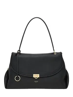 FERRAGAMO Gancini Leather Handbag - Nero