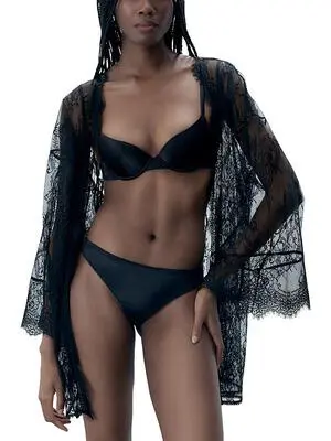 Bluebella Madeline Lace Kimono - Black
