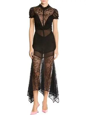 ATTICO The Attico Lace High Neck Midi Dress