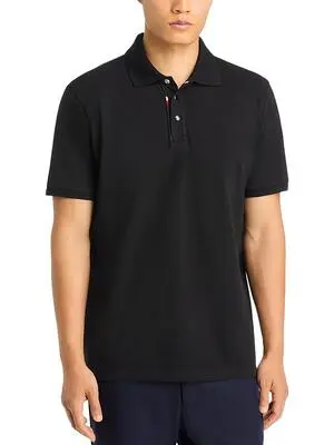 Moncler Cotton Short Sleeve Polo Shirt Black