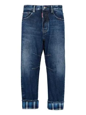 Dsquared2 Dark Wash Denim Jeans With Utility Pockets - Blue