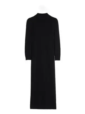 Gucci Fine Rib Knit Wool Dress With Horsebit Detail - Black