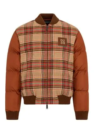 Dsquared2 Cottage Check Wool & Nylon Down Bomber Jacket - Fantasy