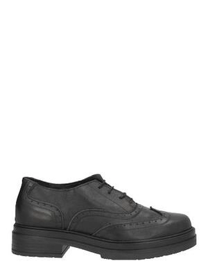 DIVINE FOLLIE Leather Lace-up Oxford Shoes - Black