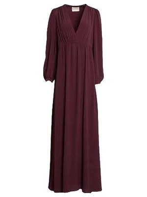 Momoni Maxi Dress Burgundy Acetate And Silk - Red