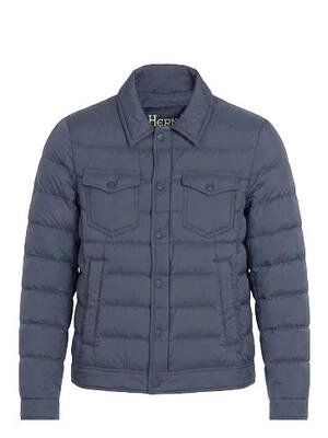 Herno Puffer Jacket In Slate Polyamide - Blue