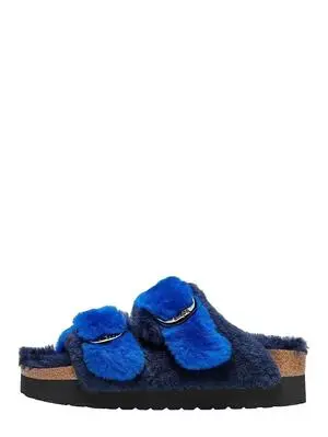 BIRKENSTOCK Birkenstock Arizona Big Buckle Pap Fur Sandals Blue
