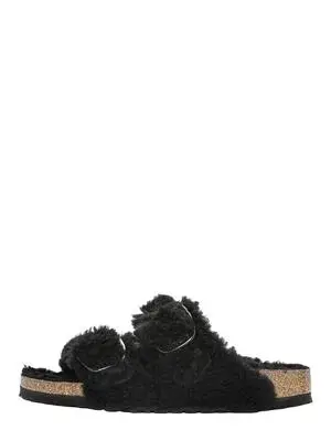 BIRKENSTOCK Birkenstock Arizona Big Buckle Shearling Slides Black