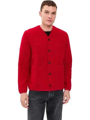 Universal Works Wool Fleece Cardigan - Scarlet