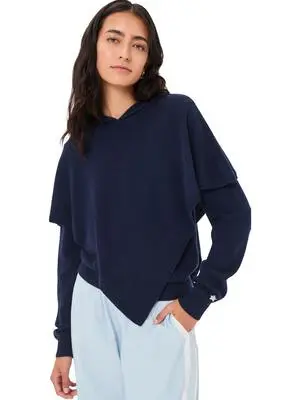 Sandy Liang Barrow Cashmere Blend Hoodie - Navy