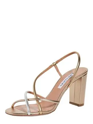 AQUAZZURA Horizon 85mm Metallic Slingback Sandals - Multimetal