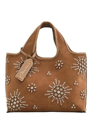 3.1 Phillip Lim Faux Suede Market Tote With Studded Embellishments - Sable