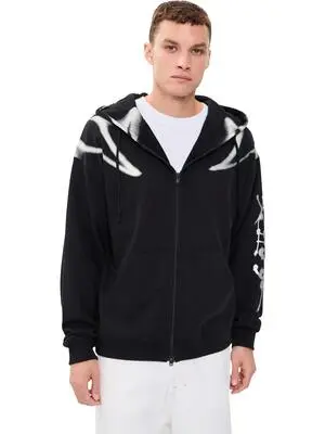 Y3 Graphic Zip-up Hoodie - Black