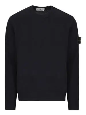 STONE ISLAND Stone Island Crew Neck Wool Sweater With Logo Patch