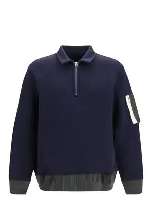 Sacai Half-zip Polo Shirt - Blue