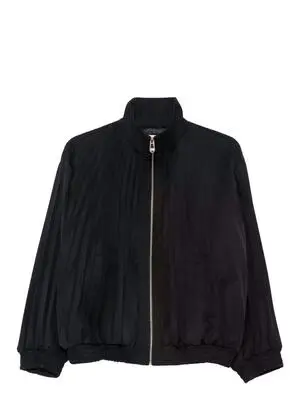 SANDRO Plissé-effect Zip-up Bomber Jacket