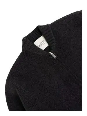 LANEUS Knit Zip-up Cardigan - Black