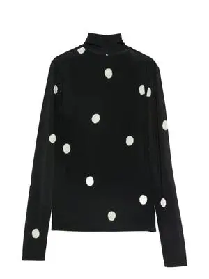 Christian Wijnants Polka-dot High-neck Top - Black