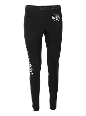 Off-White Diagonal Logo-print Leggings - Black