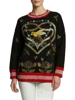 Gucci Gucci Embroidered Graphic Print Sweatshirt Black