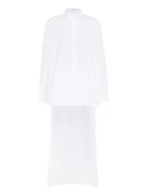 Alaïa Asymmetrical Cotton Poplin Shirt - White