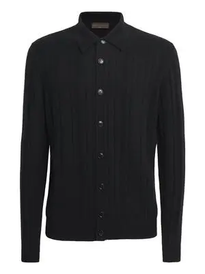 BRETT JOHNSON Brett Johnson Cashmere Silk Ribbed Cardigan