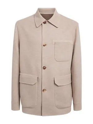 BRETT JOHNSON Cashmere Double-chore Shacket - Beige