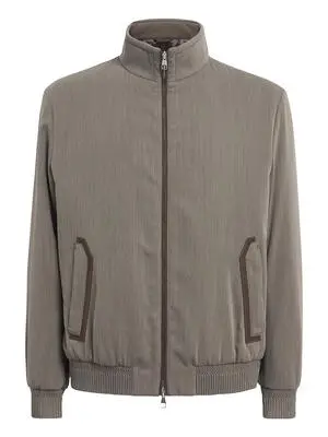 BRETT JOHNSON Brett Johnson Wool-Blend Zip-Up Bomber Jacket