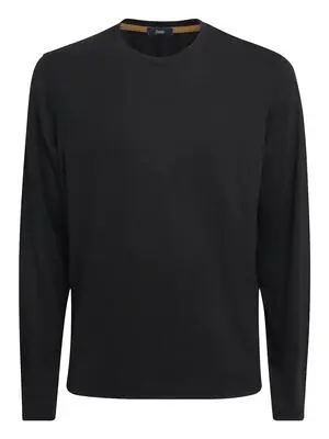 Herno Wool Logo Long-sleeve T-shirt - Black